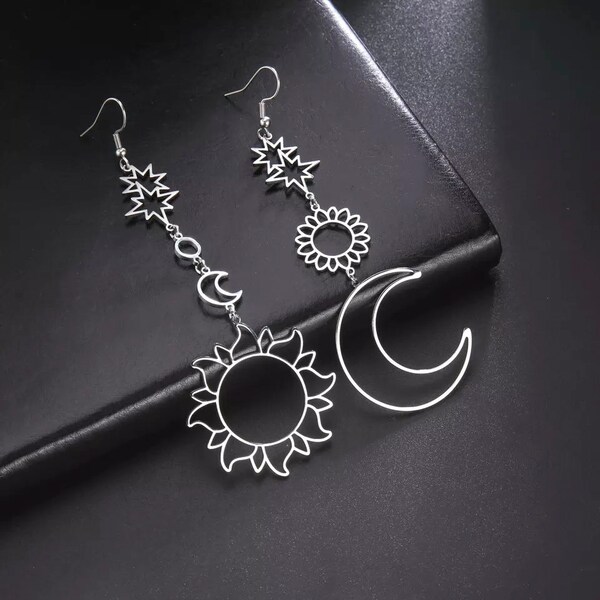 Sun Moon Earrings - Etsy