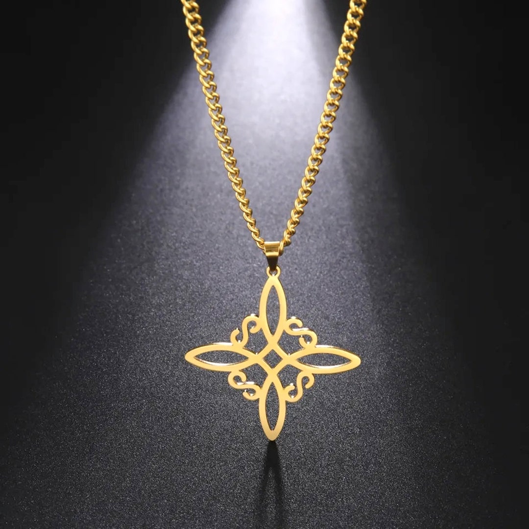Witch Knot Necklace Celtic Endless Cross Pendant Wiccan - Etsy