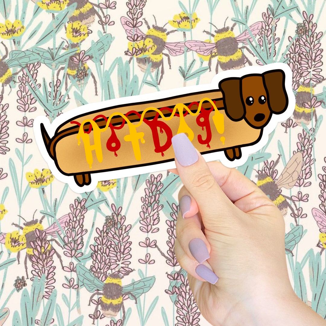 Glizzy Dog Vinyl Sticker, Hot Dog Sticker, Laptop Decal, Water Bottle ...