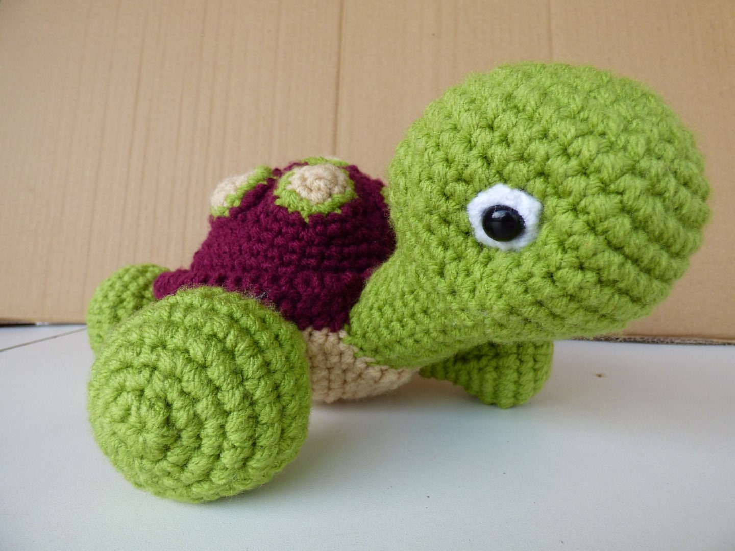 Giant Stuffed Turtle, Tortoise Animal Stuffie, Large Crochet Turtle ...