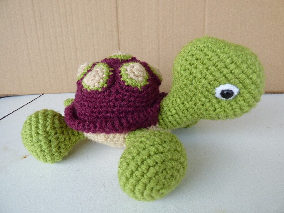 Giant Stuffed Turtle, Tortoise Animal Stuffie, Large Crochet Turtle ...
