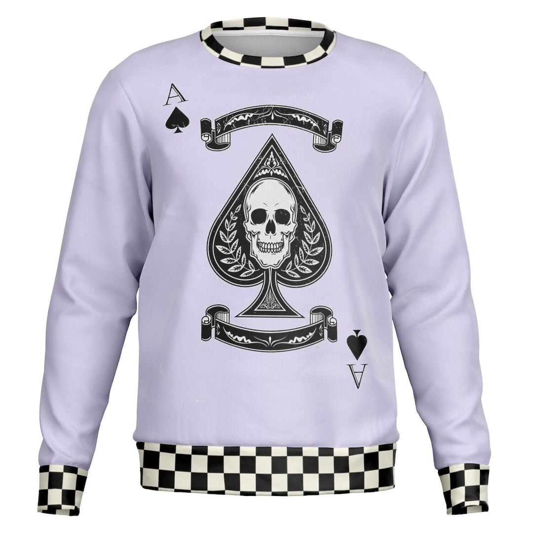Punk Pastel, Harajuku-inspired Ace of Spades Skull Sweatshirt ...
