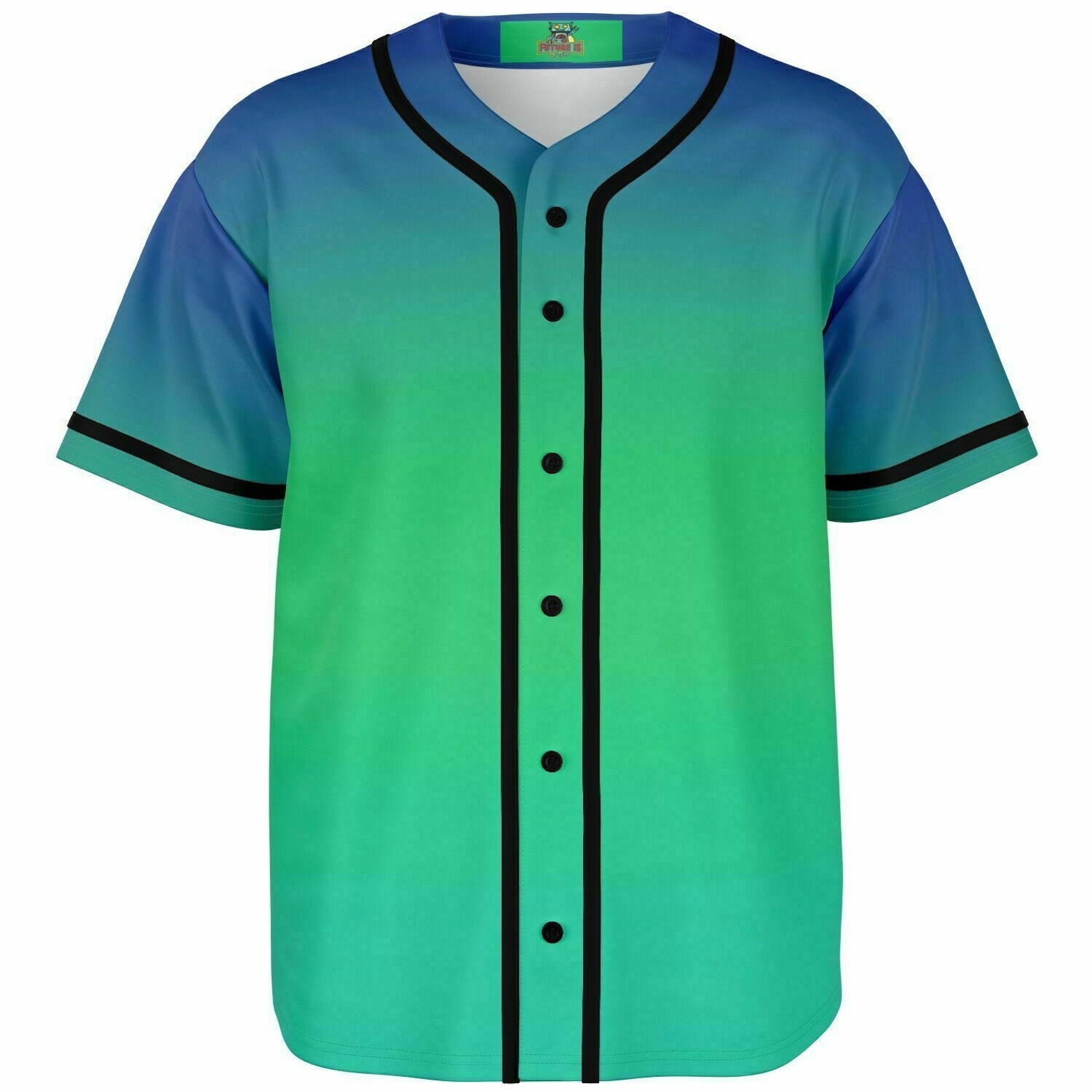Baseball Jersey - Blue Green Ombre Fade - Etsy