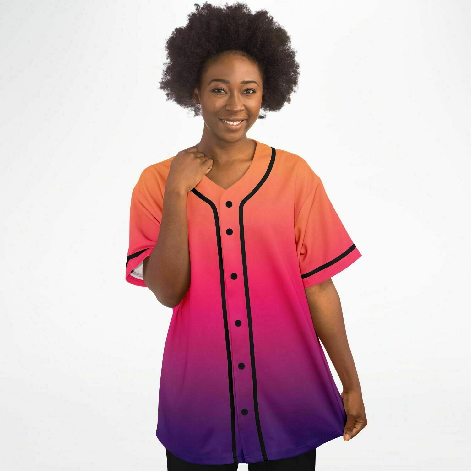 Baseball Jersey - Midnight Sunset, Ombre Retro Top, Retro Unisex ...