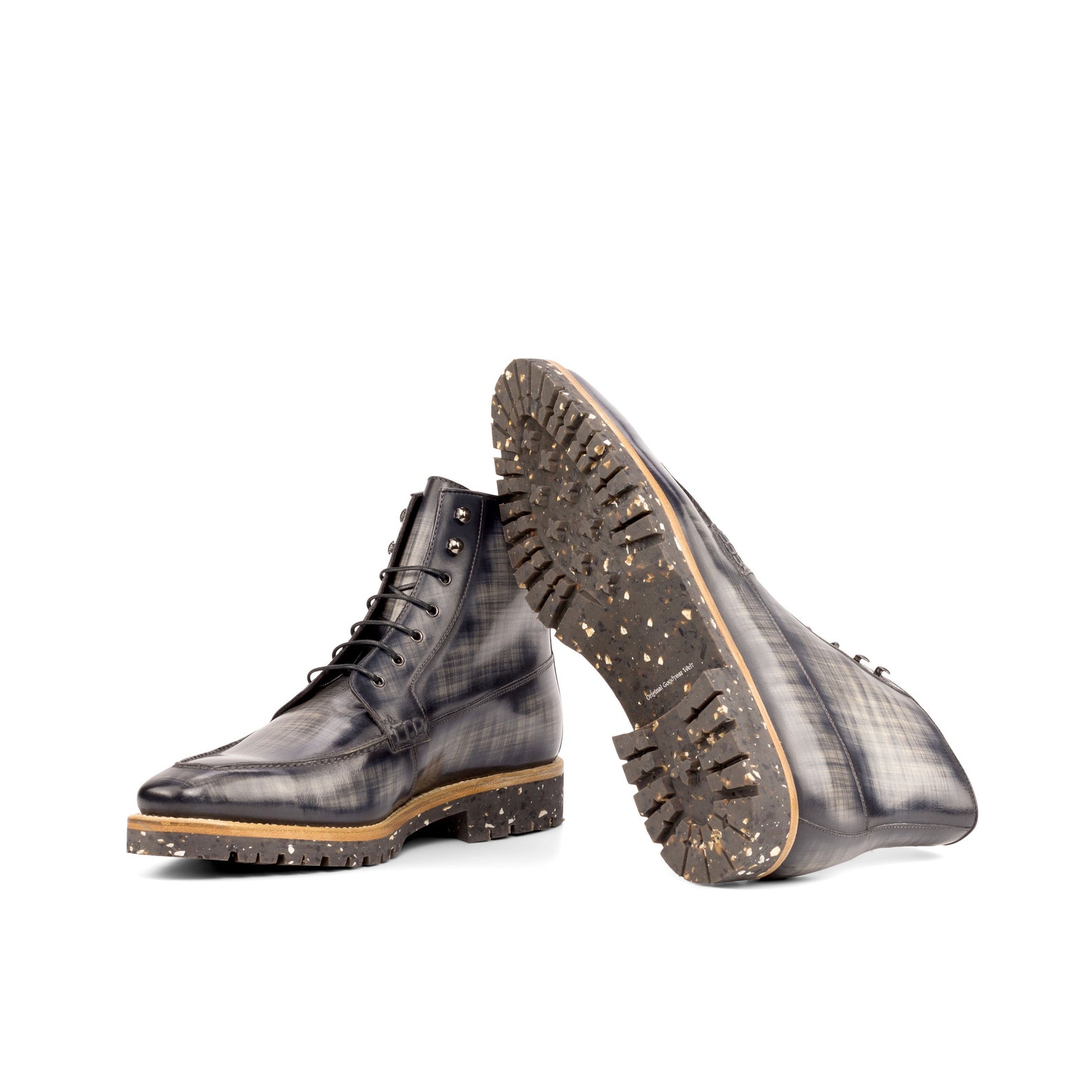 Handmade Designer Moc Toe Boots, Goodyear Welt Boots, Ankle Boots ...
