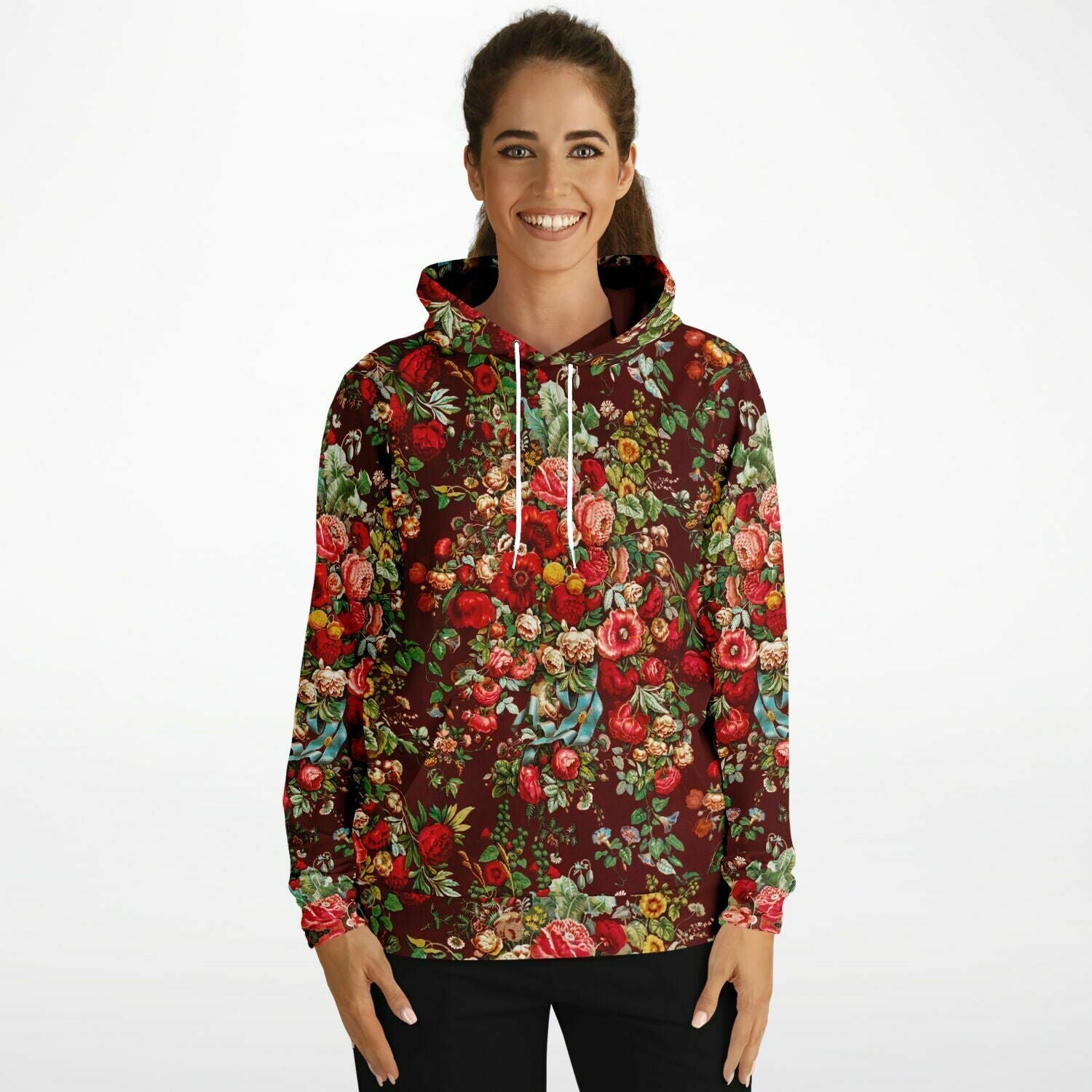 Vintage Art Nouveau Floral Hoodie Art Hoodie Flower Hooded - Etsy
