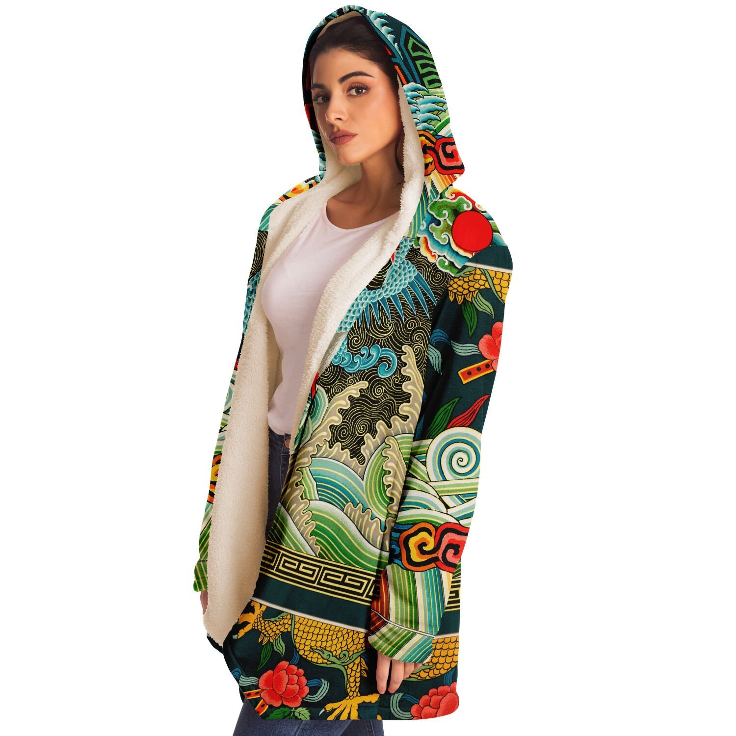 Art Nouveau Microfleece Hooded Cloak Blanket Hoodie Lounge - Etsy