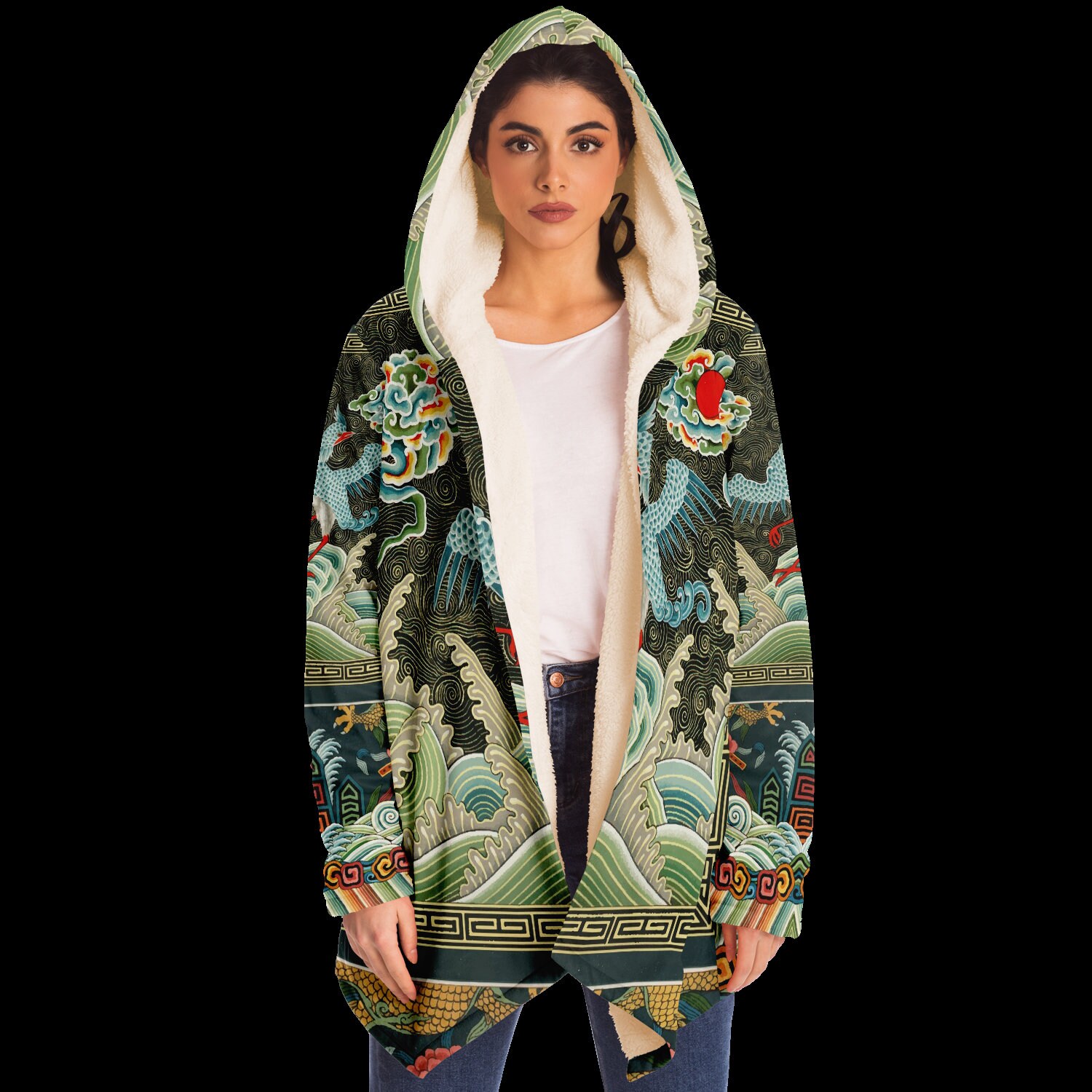 Art Nouveau Microfleece Hooded Cloak Blanket Hoodie Snug - Etsy