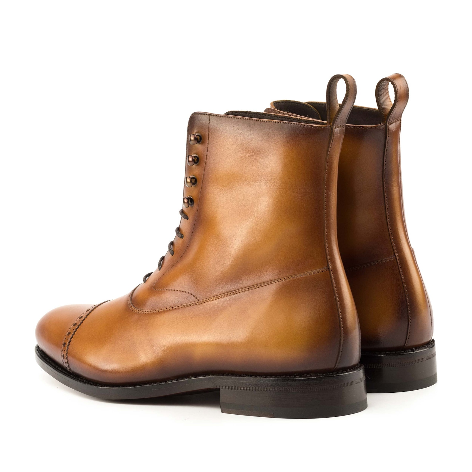 Goodyear Welted Cognac Leather Handmade Boots, Boots for Men, Boots for ...