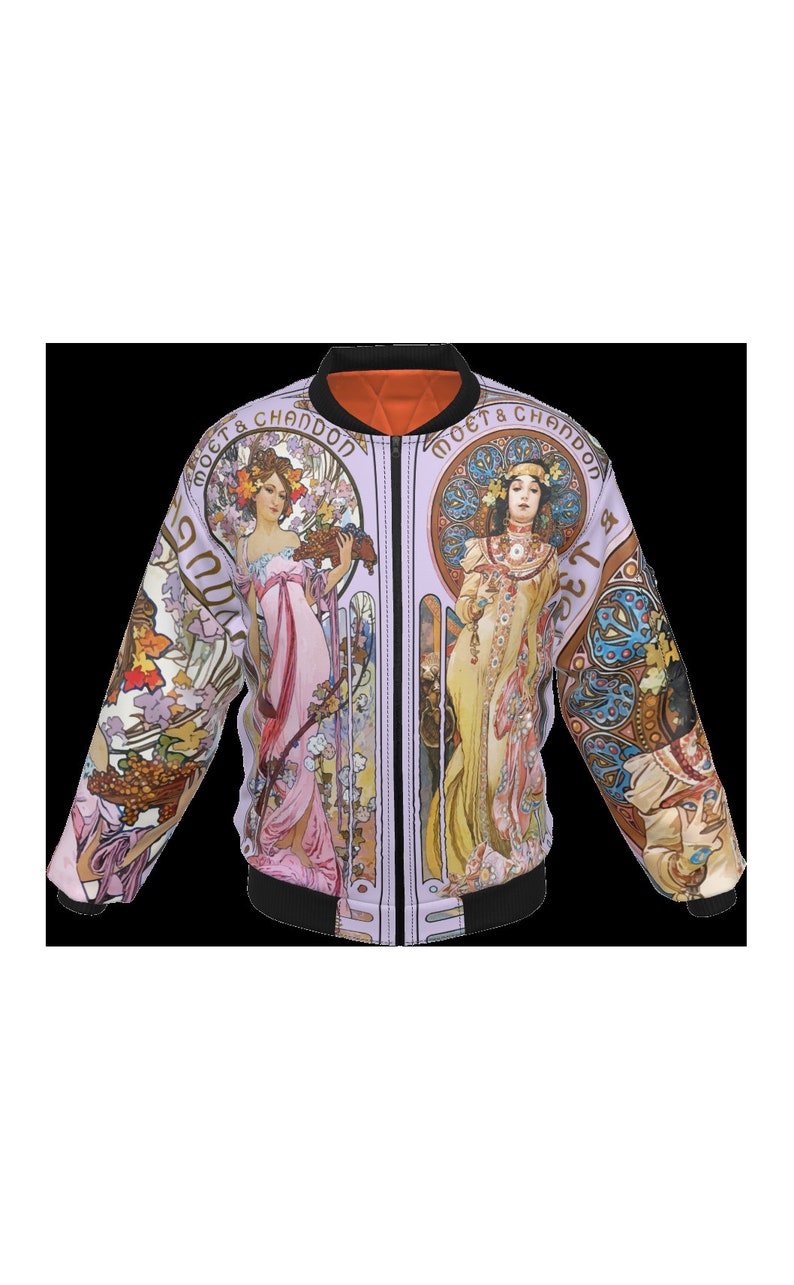Art Nouveau Bomber Jacket for Men or Women, Alphonse Mucha - Etsy