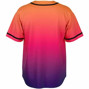 Baseball Jersey - Midnight Sunset, Ombre Retro Top, Retro Unisex ...