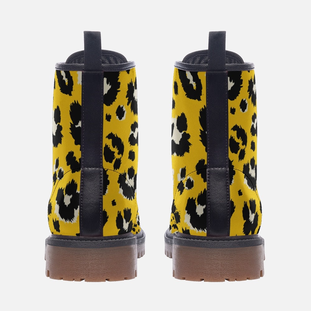 Y2K Cheetah Print Combat Boots, Men's Combat Boots, Women's Combat ...