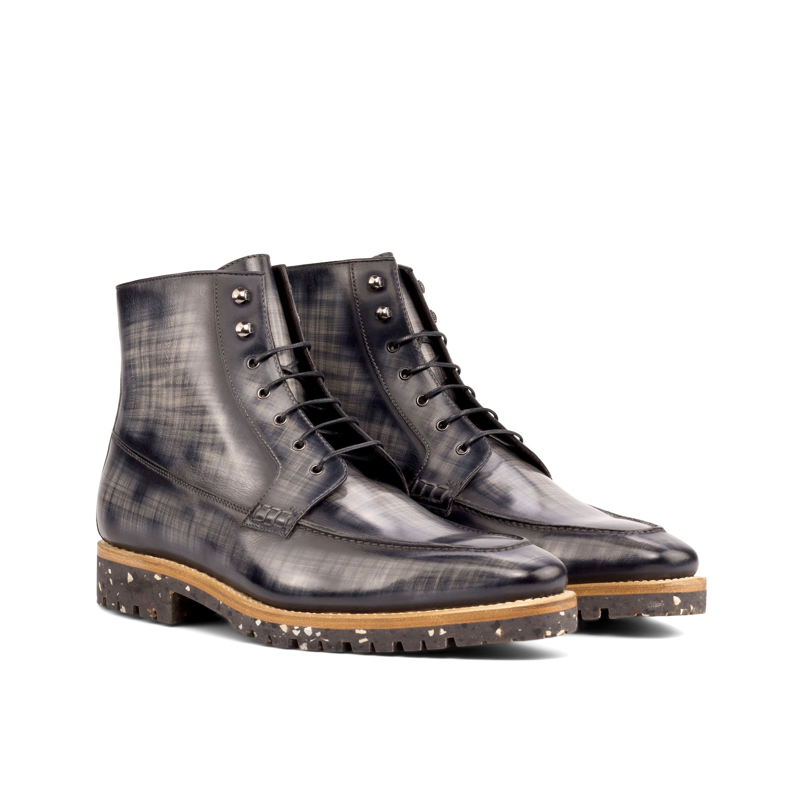 Handmade Designer Moc Toe Boots, Goodyear Welt Boots, Ankle Boots ...