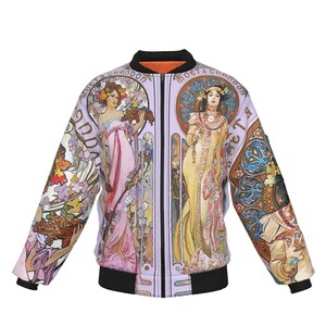 Art Nouveau Bomber Jacket for Men or Women, Alphonse Mucha - Etsy