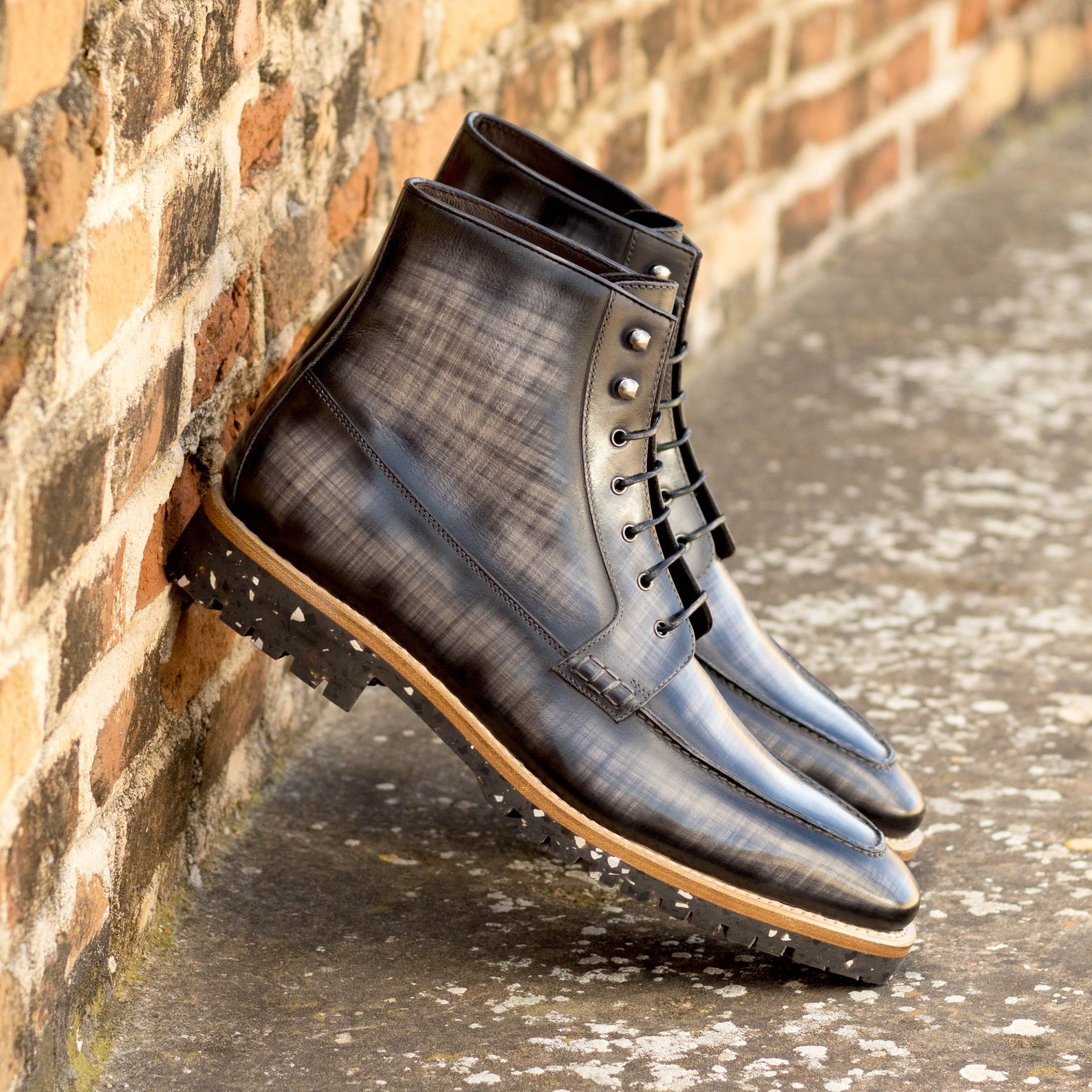 Handmade Designer Moc Toe Boots, Goodyear Welt Boots, Ankle Boots ...