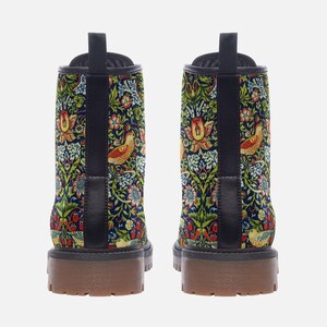 Y2K Vegan Leather Art Nouveau Combat Boots, William Morris the ...