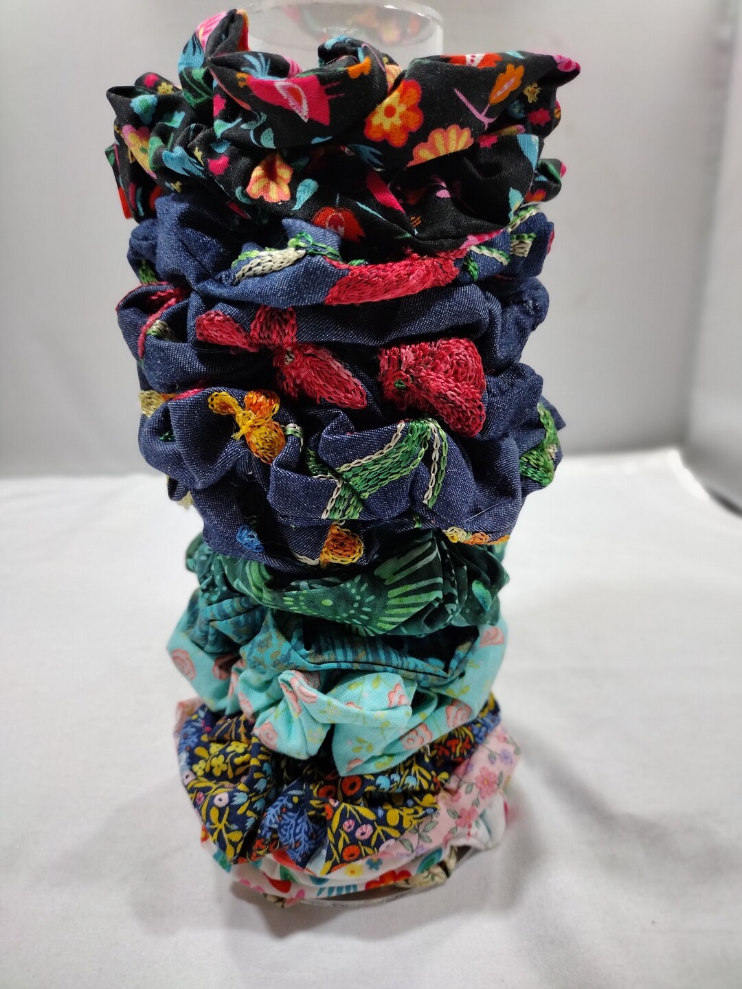 Floral Scrunchies Pony Tail Holders Hair Ties Pretty - Etsy