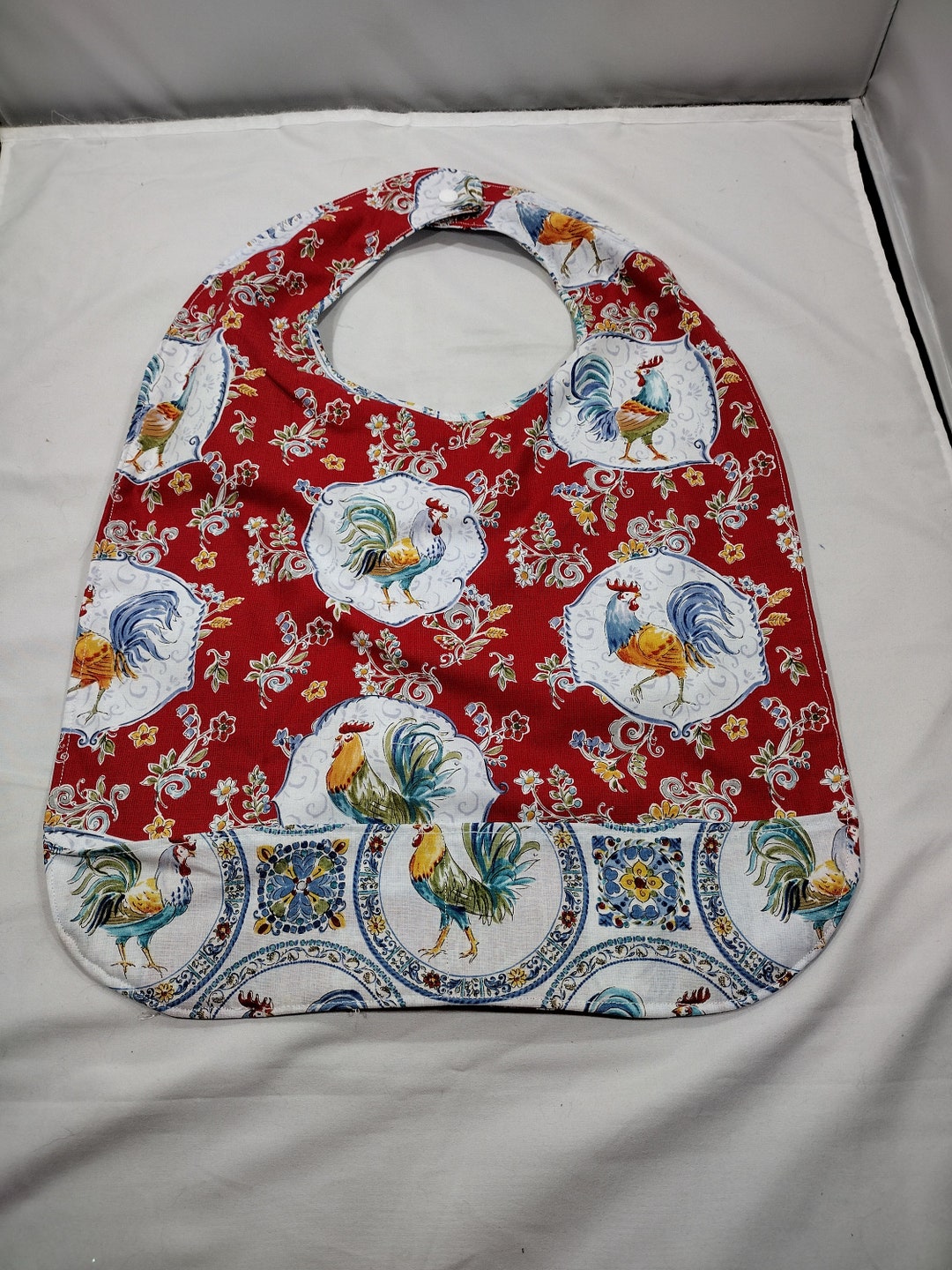 Rooster Adult Bib, Red and White Clothing Protectors, Chicken Lovers ...