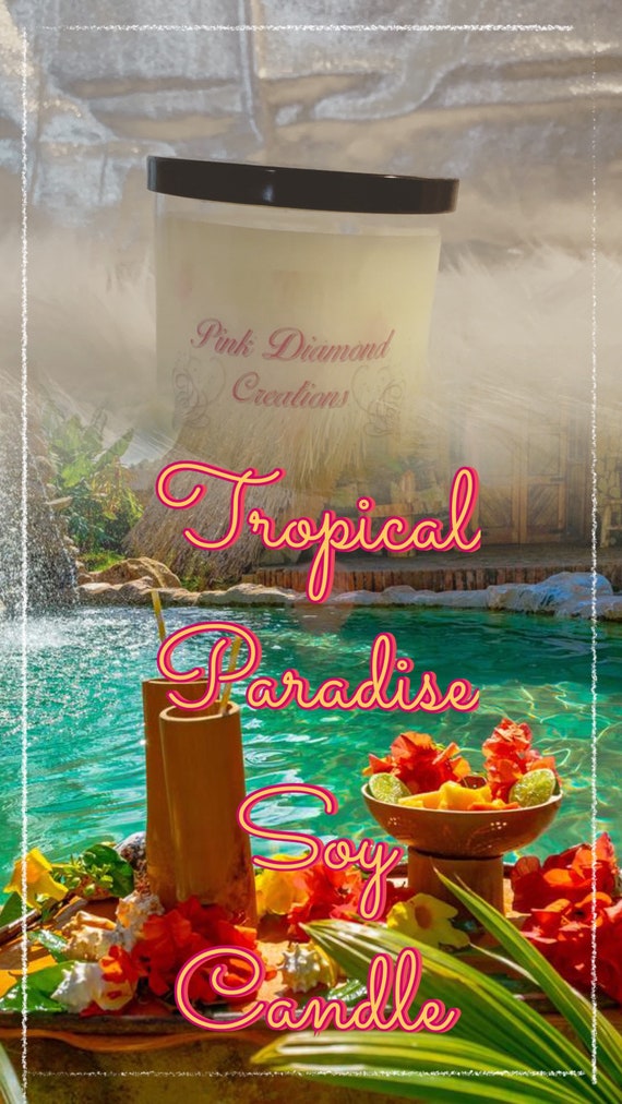 PD/ TROPICAL PARADISE Soy Wax Container Candle | Etsy
