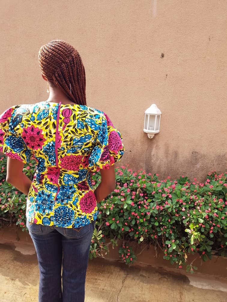 African Print Blouse With Belt; Ankara Blouse; Spring Blouse; Summer ...