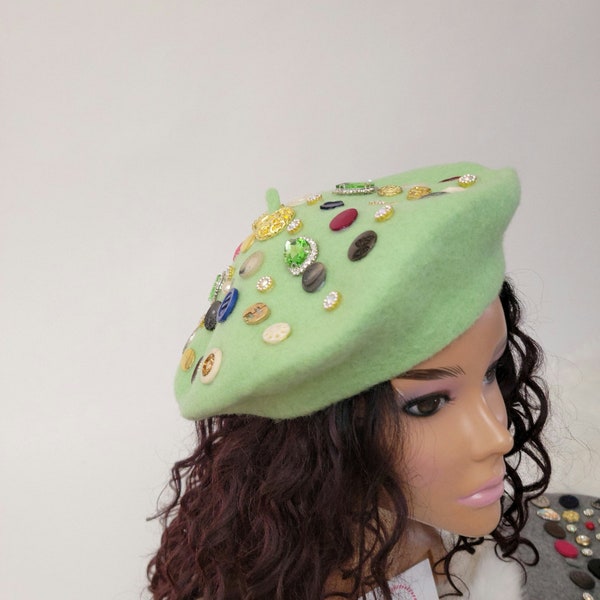 Embellished Beret - Etsy