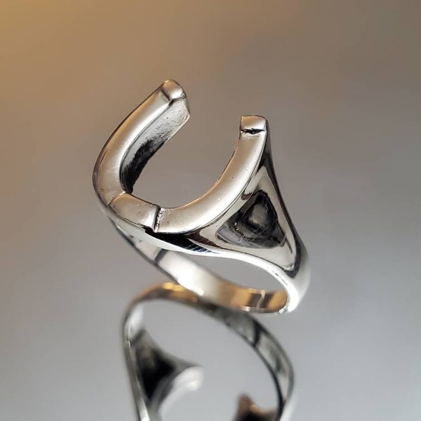 Sterling Silver Mens Horseshoe Ring - Etsy