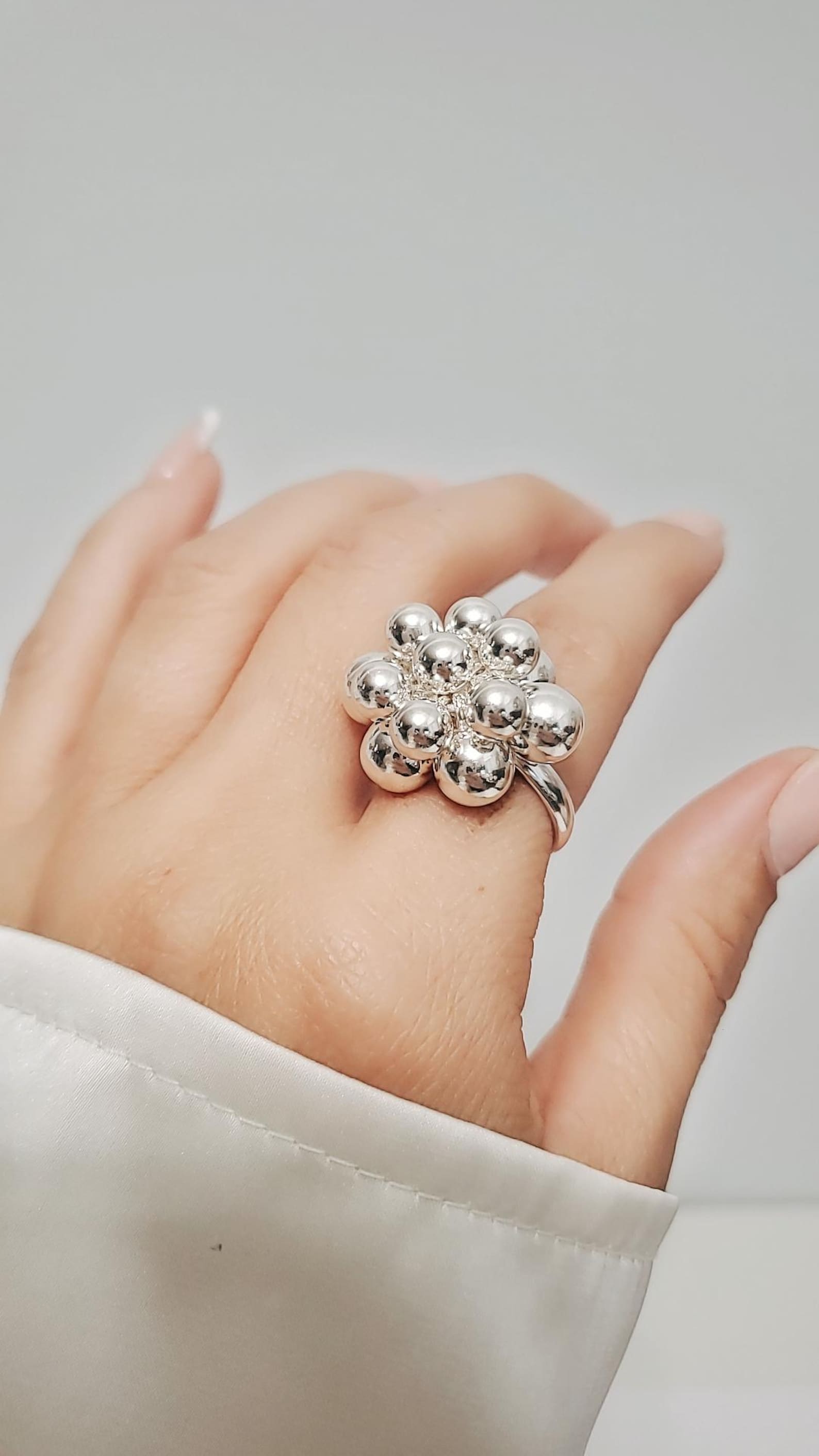 Dangling Balls Sterling Silver Ring A Playful yet Elegant Statement ...