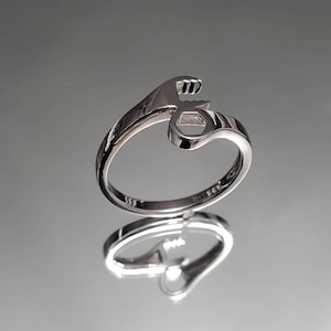 Sterling Silver Wrench Ring: Mechanic Tool Band, High Polish - Etsy
