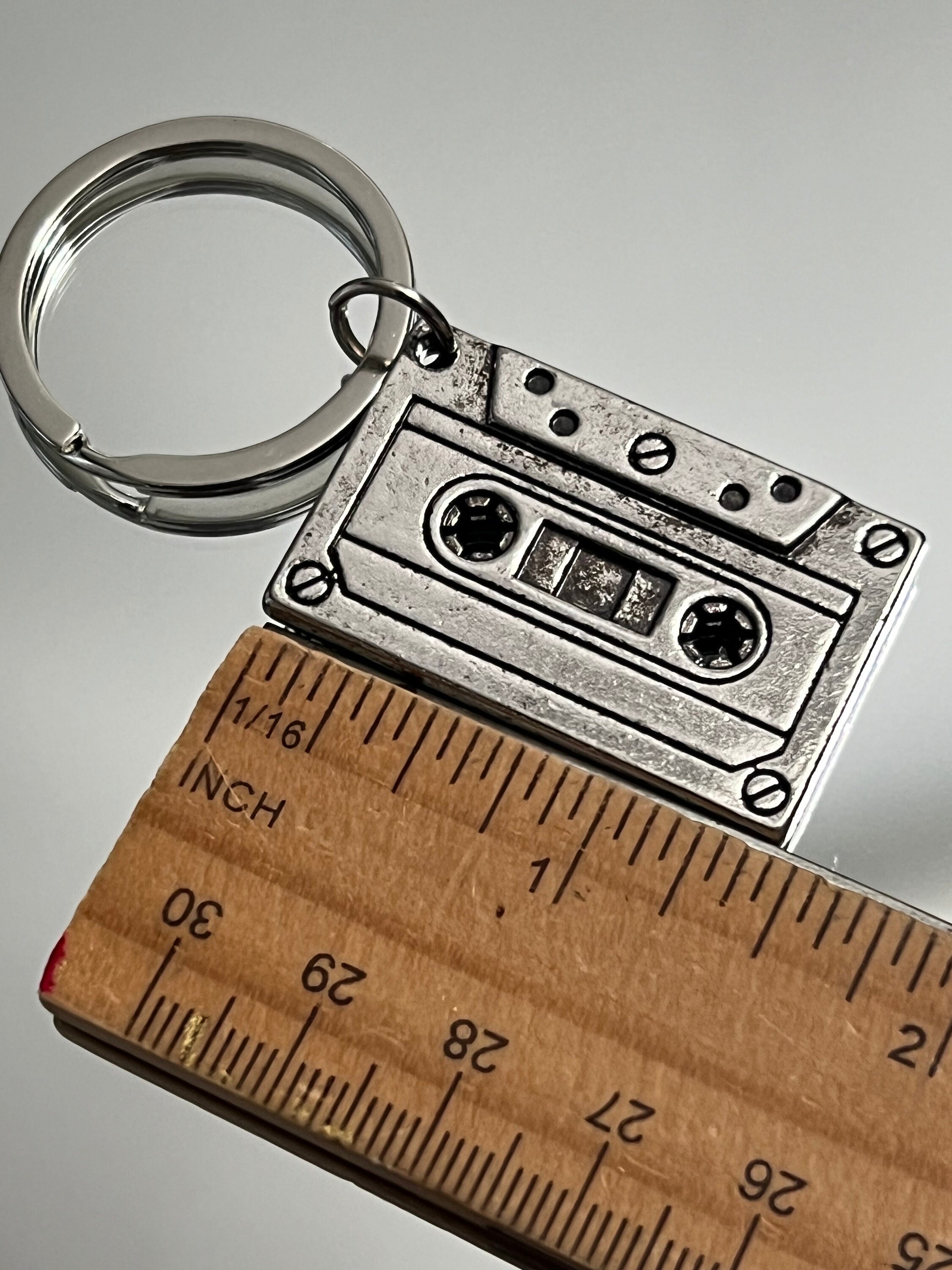 Stainless Steel Cassette Keychain: Vintage Music Lover Gift - Etsy