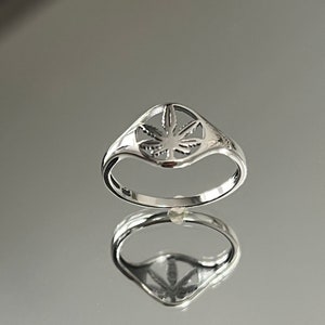 Marijuana Ring, Sterling Silver Men & Women's Ring, 3 Leaf Silver Band ...