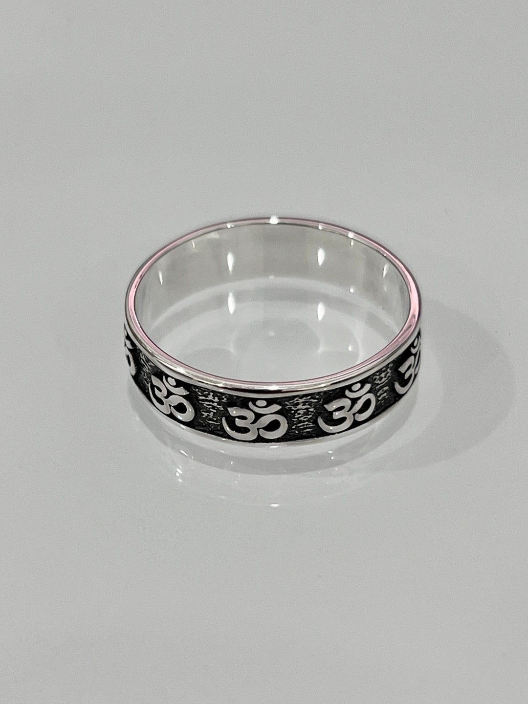 OM Symbol Ring – 925 Sterling Silver | 6.2mm Sacred Men’s Band ...