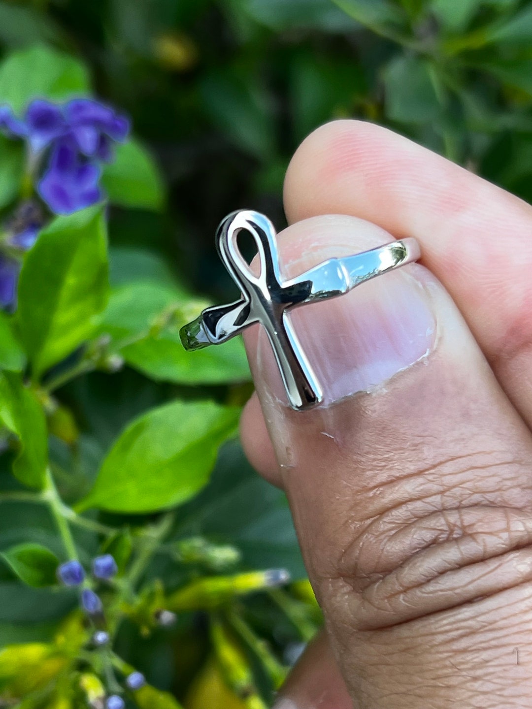 Ankh Cross coptic Egyptian Cross Design Ring Sterling - Etsy