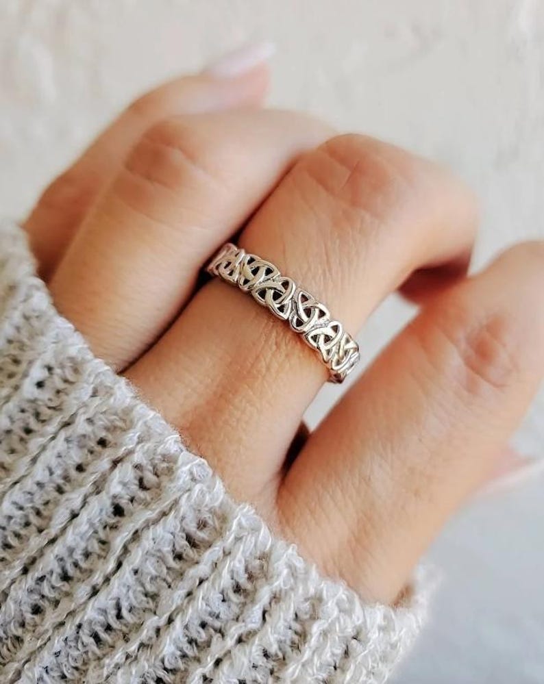 Trinity Knot Celtic Sterling Silver Ring Timeless Elegance With Ancient ...