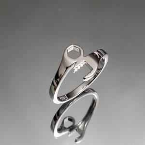 Sterling Silver Wrench Ring: Mechanic Tool Band, High Polish - Etsy