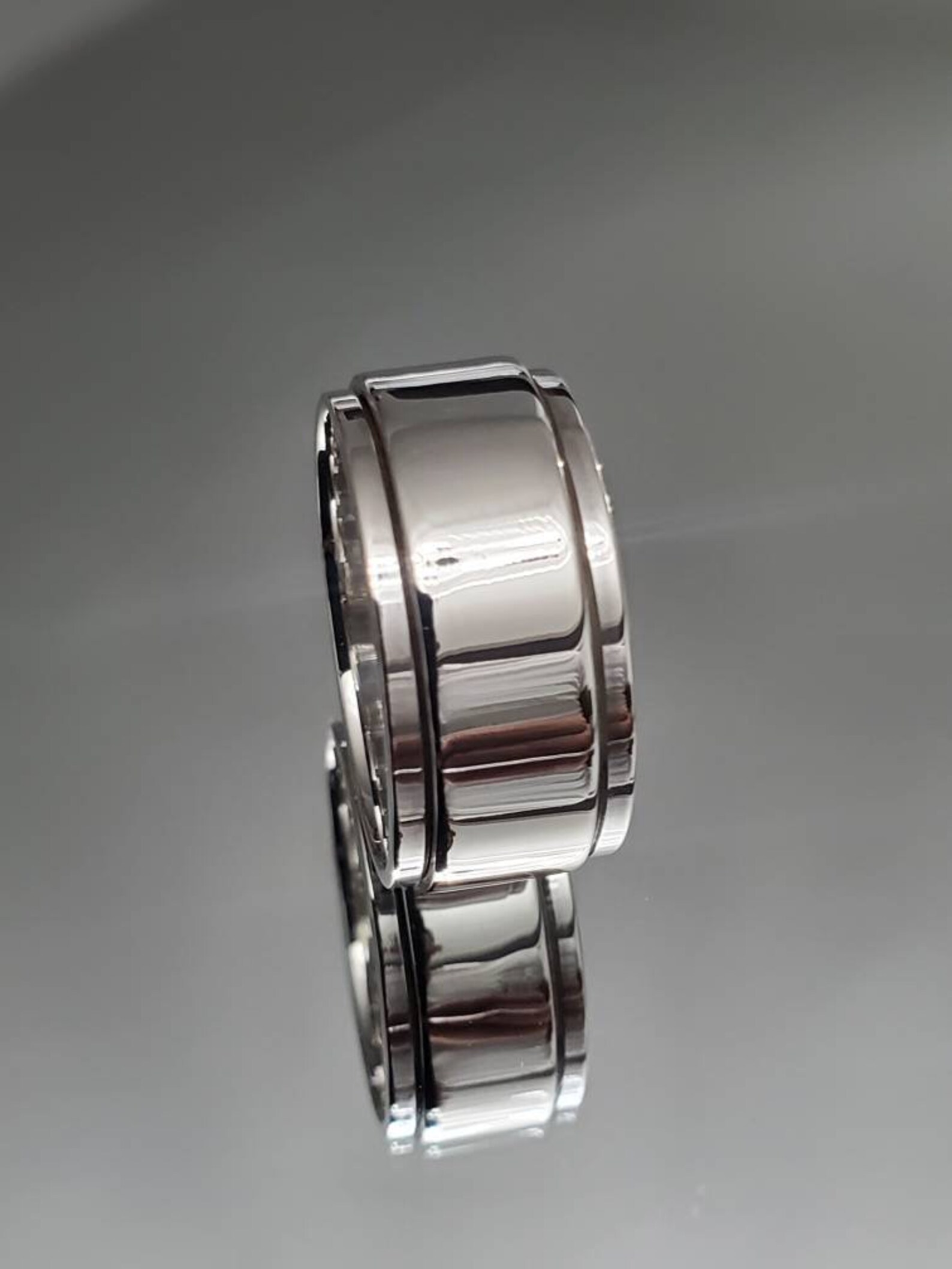 Thick Plain Spinner Band Sterling Silver 925 Men's Ring - Etsy