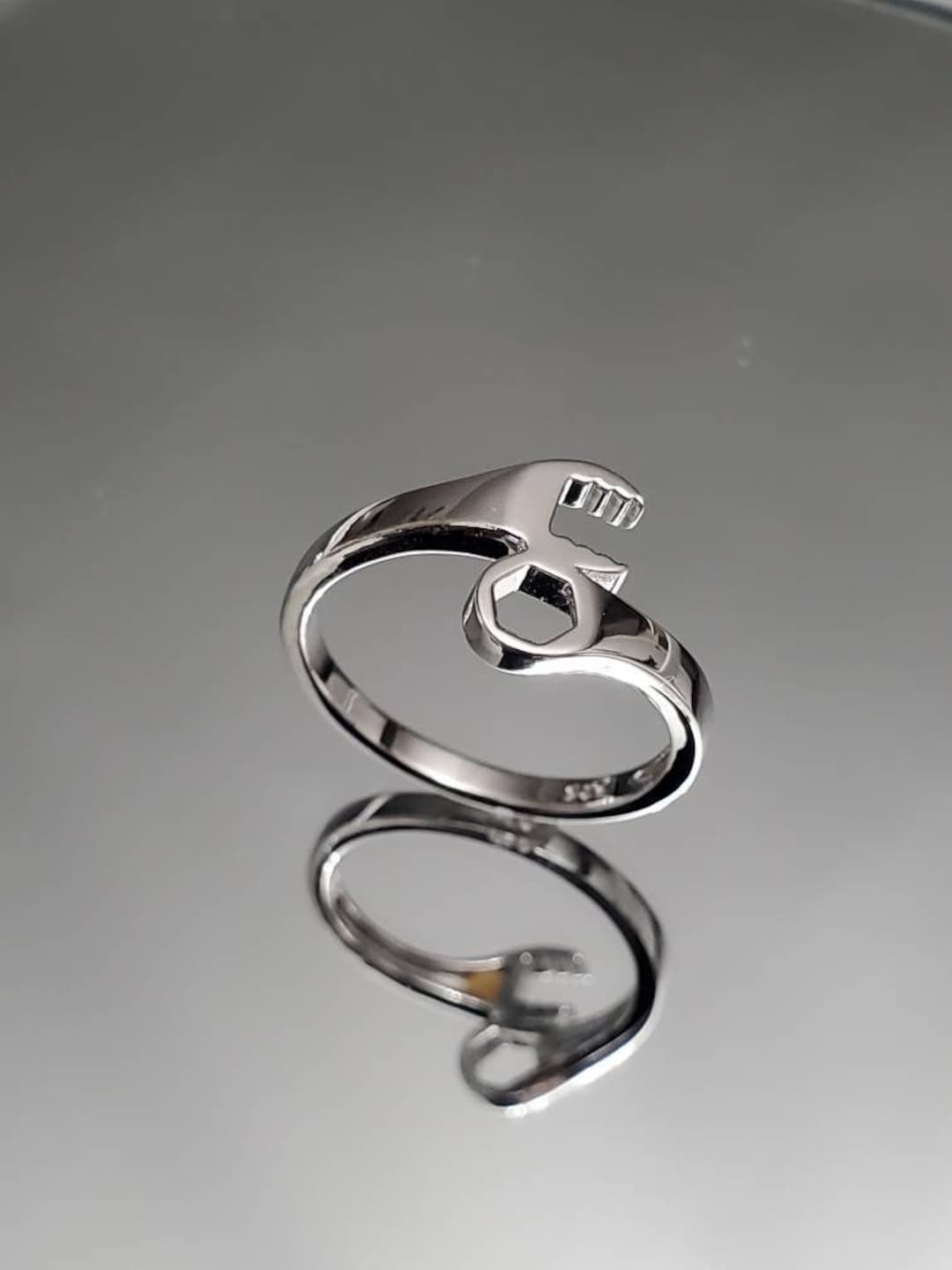 Sterling Silver Wrench Ring: Mechanic Tool Band, High Polish - Etsy