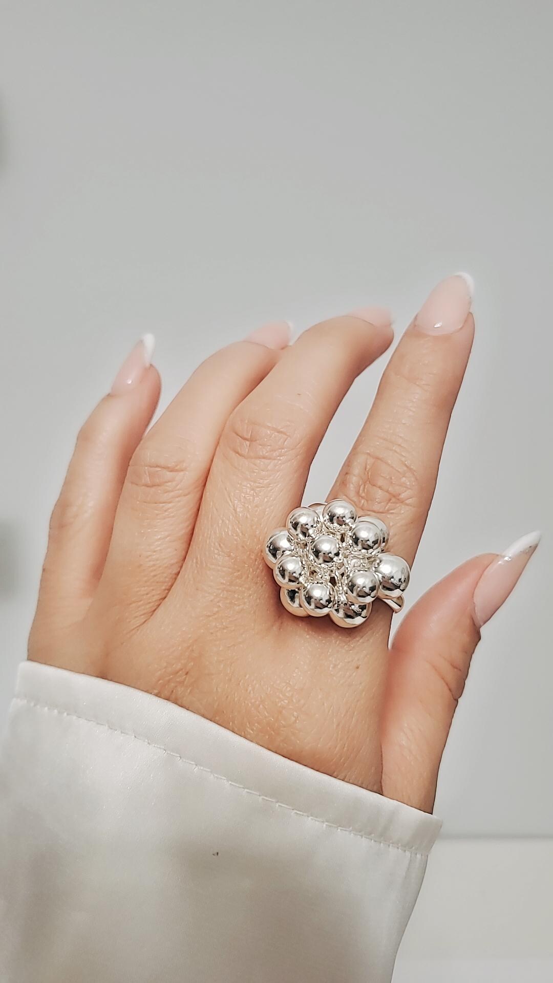 Dangling Balls Sterling Silver Ring A Playful yet Elegant Statement ...