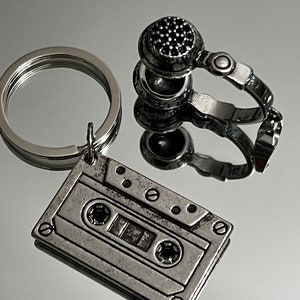 Stainless Steel Cassette Keychain: Vintage Music Lover Gift - Etsy