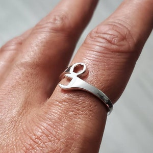 Sterling Silver Wrench Ring: Mechanic Tool Band, High Polish - Etsy
