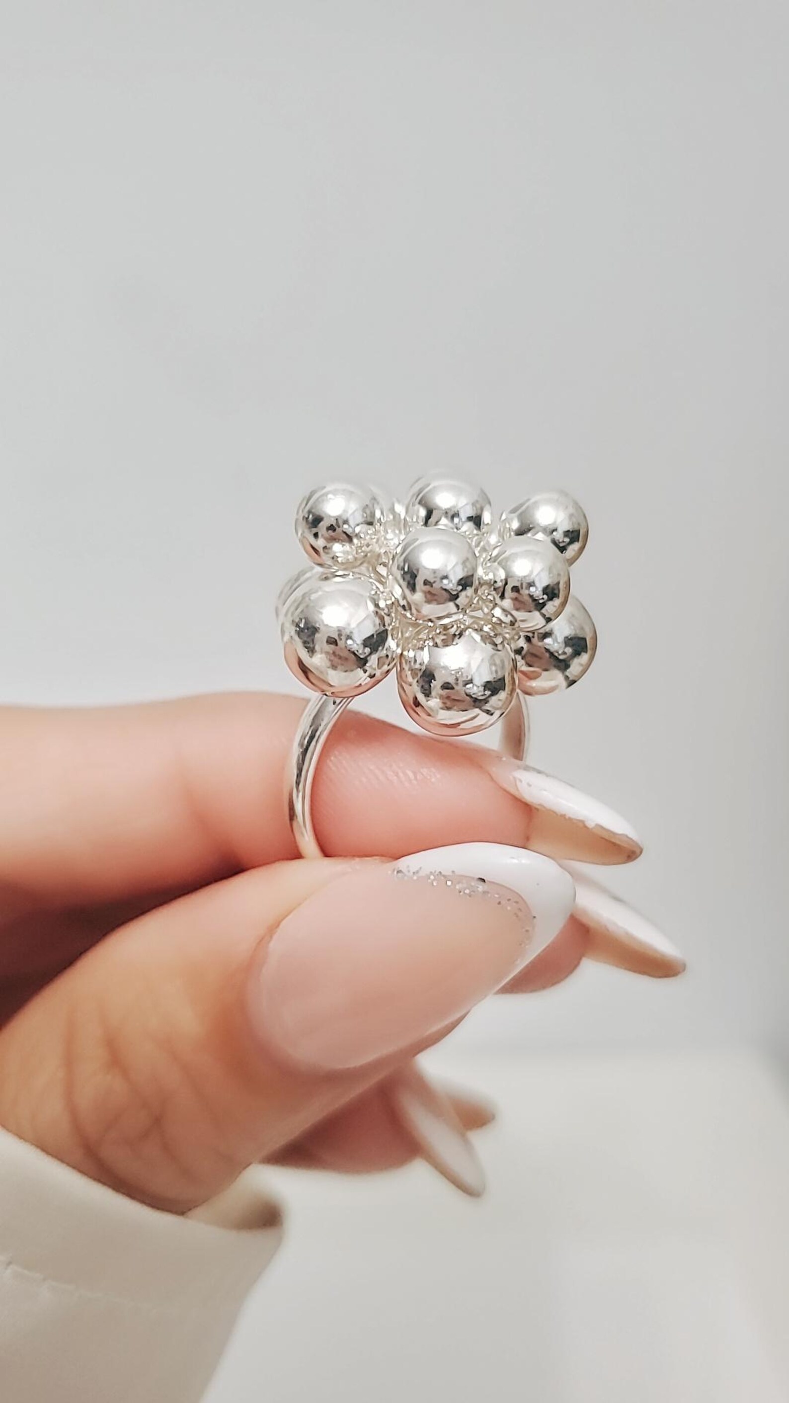 Dangling Balls Sterling Silver Ring A Playful yet Elegant Statement ...