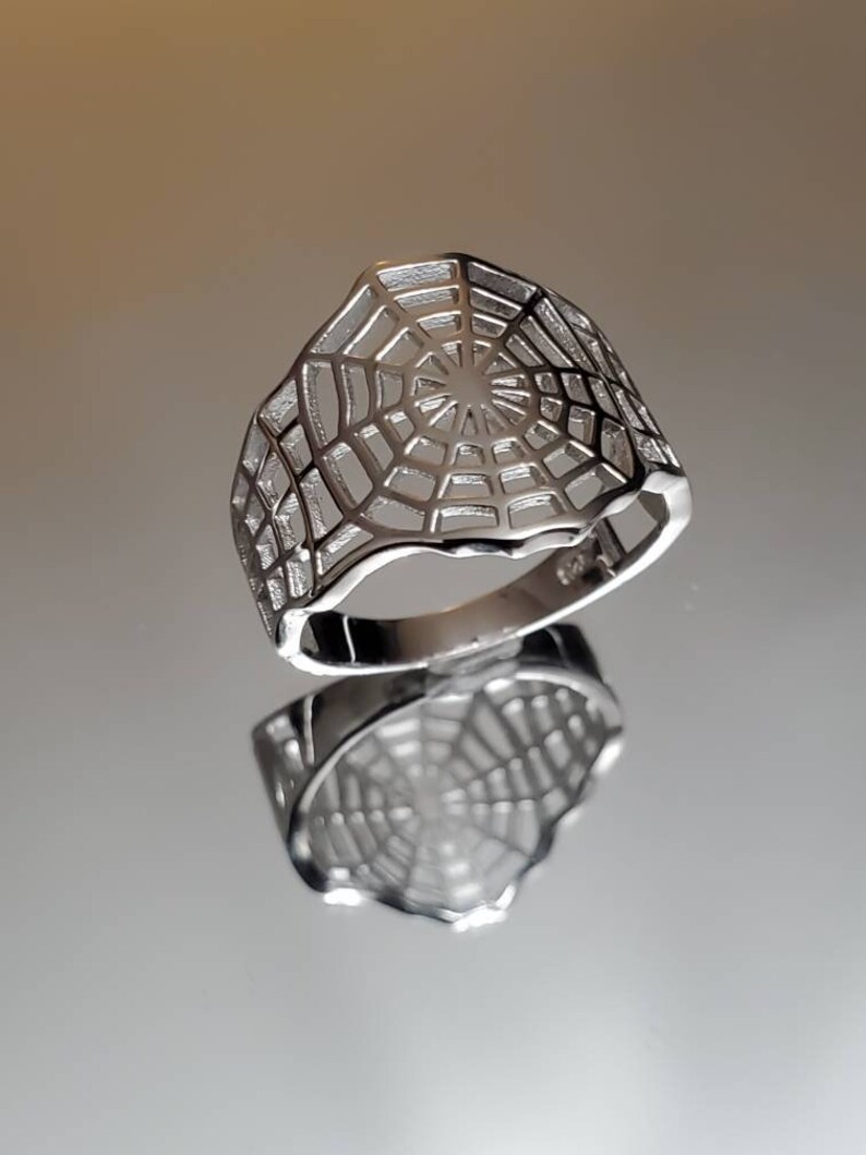 Web Men's Ring Sterling Silver Men's Ring Statement - Etsy