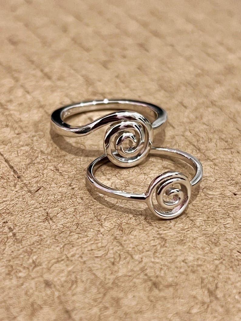 Swirl Pattern Sterling Silver Rings Timeless Elegance With a Modern ...