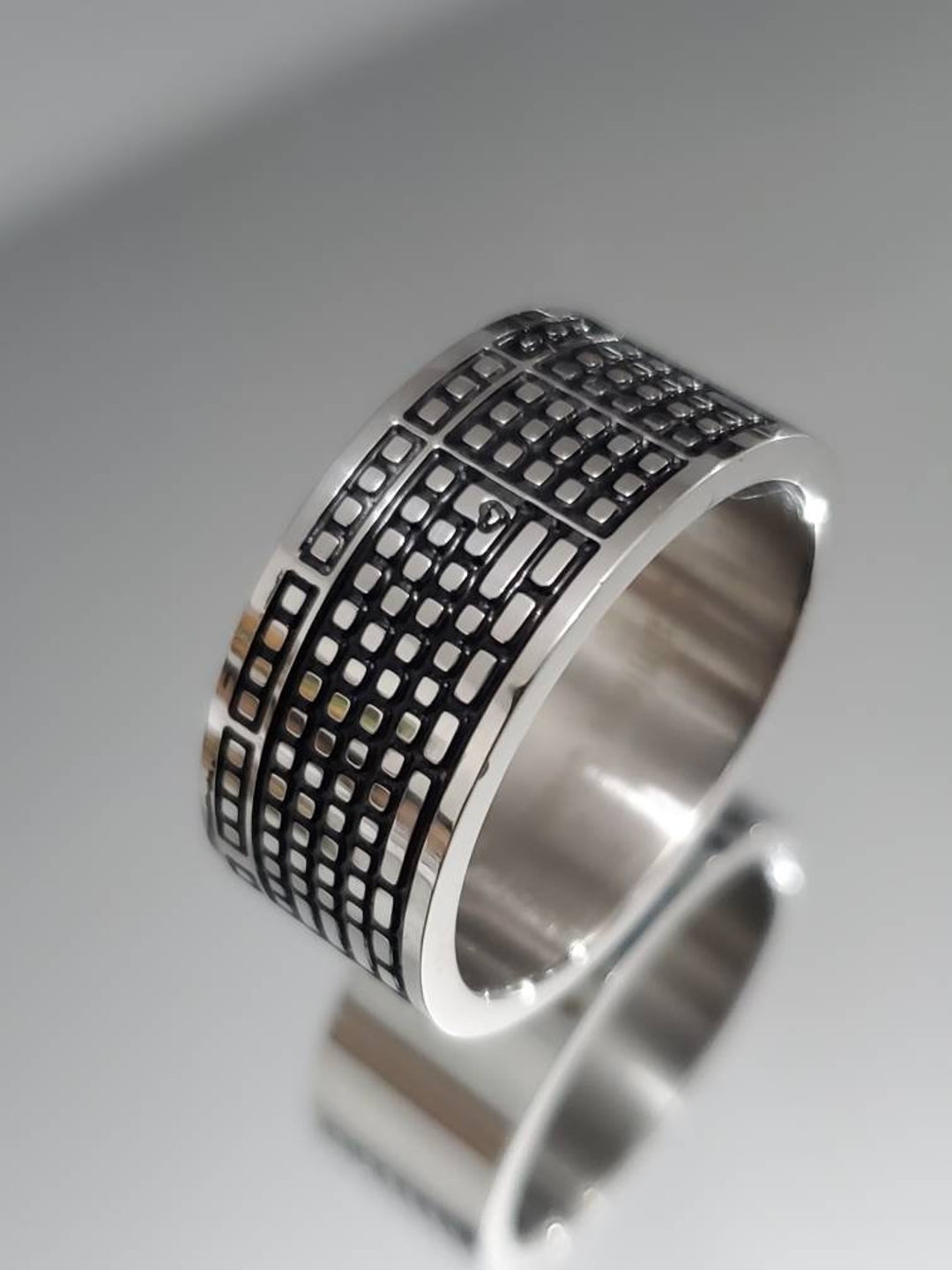 Keyboard Men's Band, Computer Tech, Stainless Steel 10mm Ring, Unisex ...