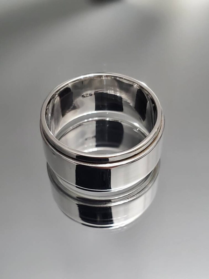 Thick Plain Spinner Band Sterling Silver 925 Men's Ring - Etsy