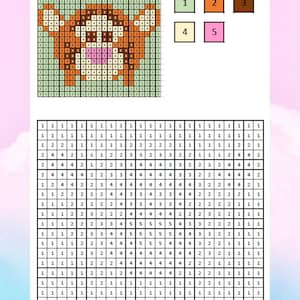 TSUM-TSUM Pixel Coloring for Children _ Printable Coding Pages for Kids ...