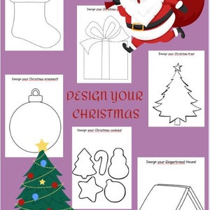 6 Decorate Christmas Pages | Kids Craft Pages | 6 Christmas Coloring ...
