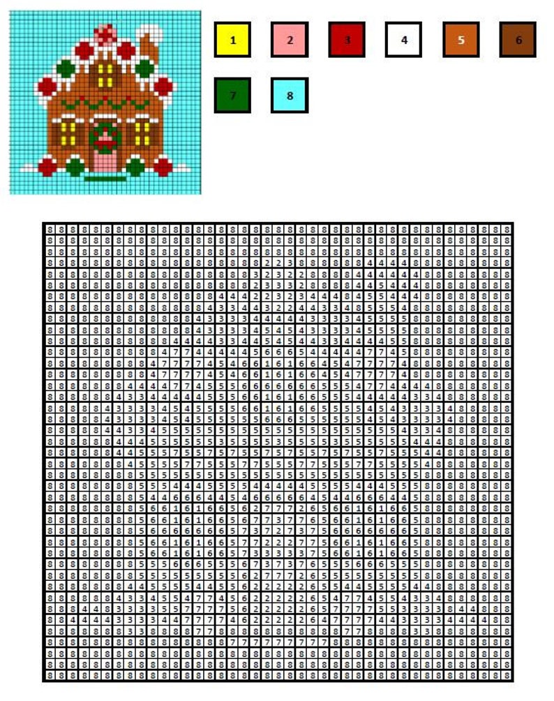 Christmas Pixel Coloring for Children _ Printable Coding Pages for Kids ...