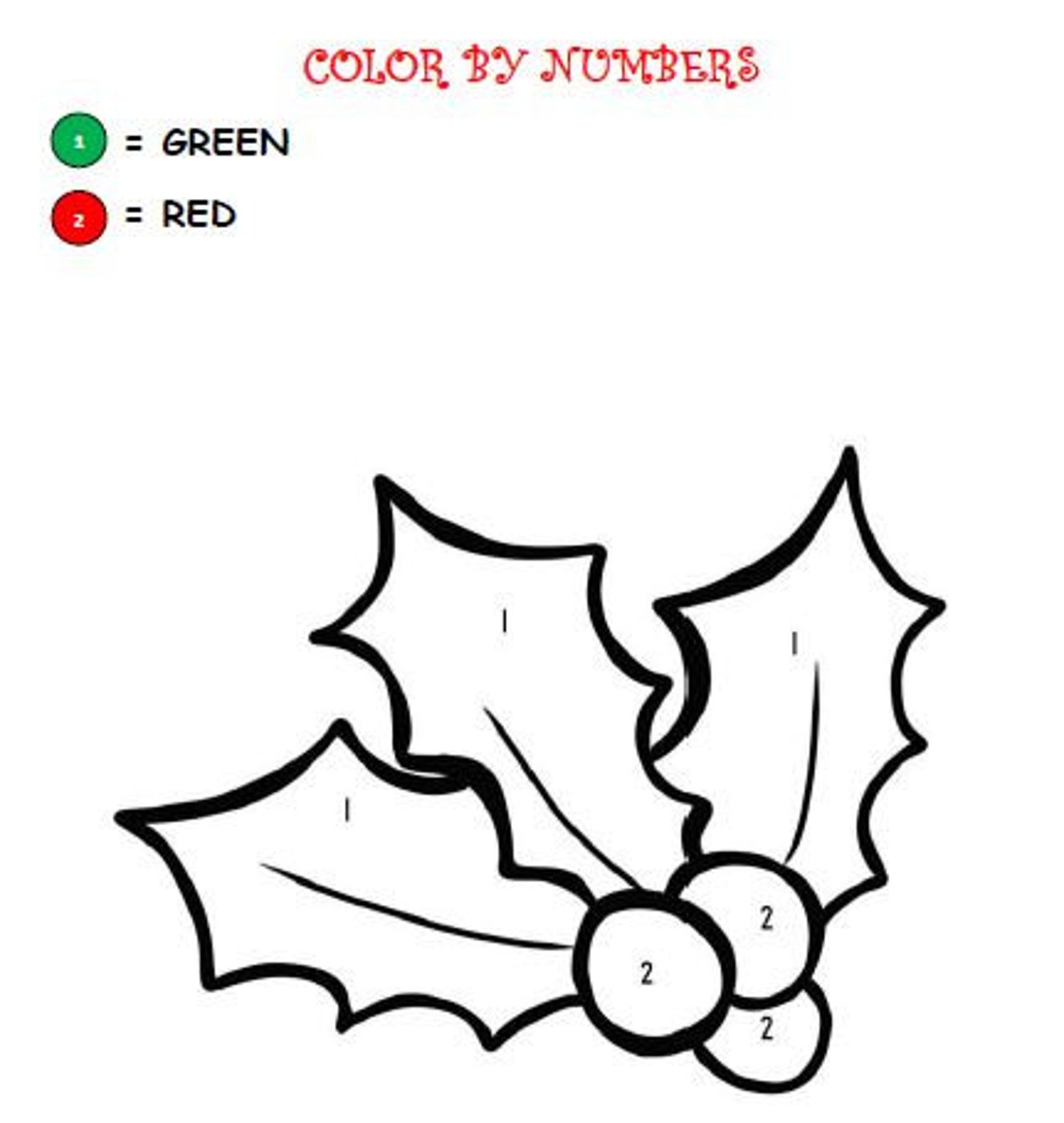 Christmas Color by Numbers, Printable Coloring Worksheets, Children ...