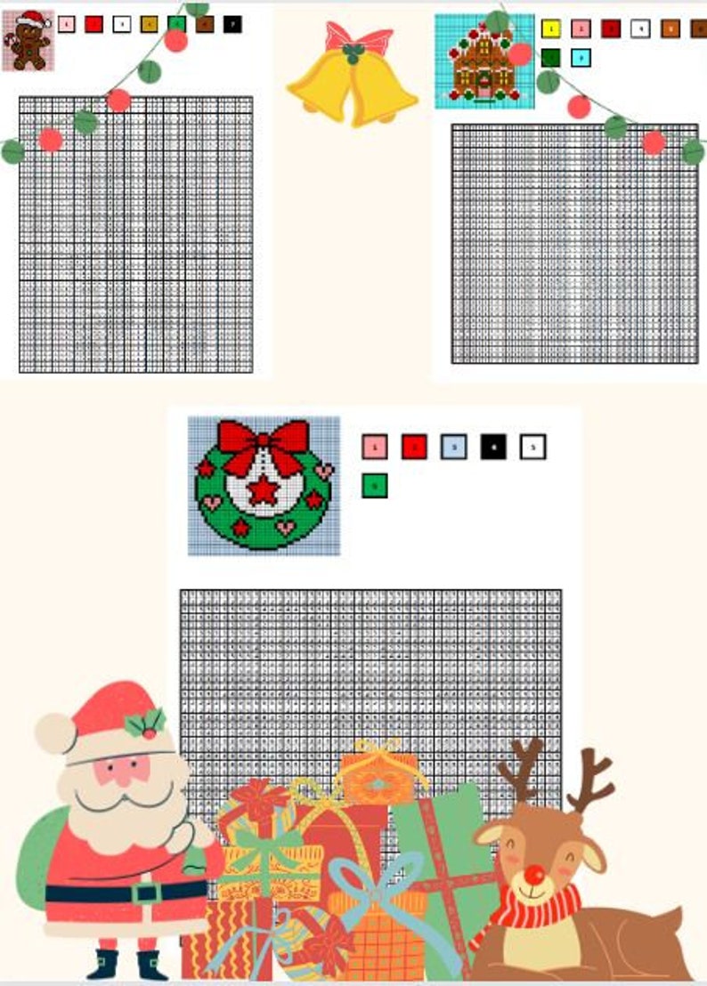 Christmas Pixel Coloring for Children _ Printable Coding Pages for Kids ...
