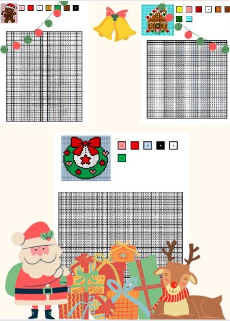 Christmas Pixel Coloring for Children _ Printable Coding Pages for Kids ...